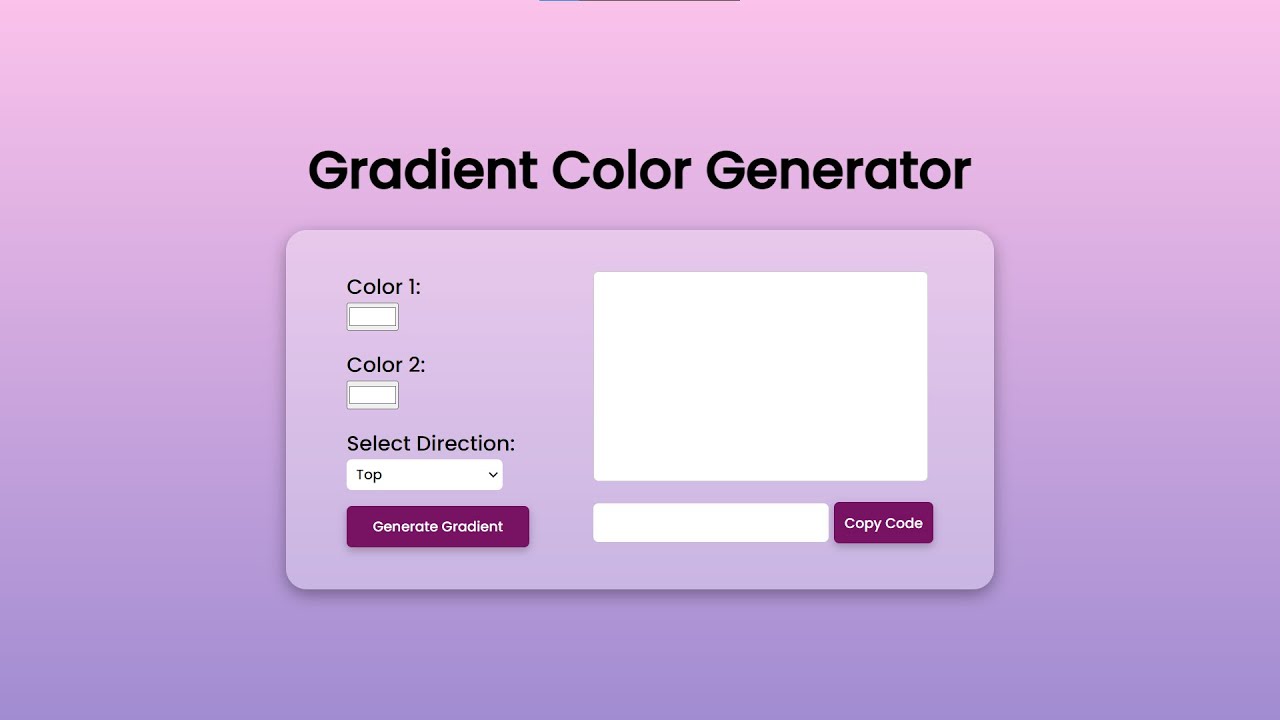 Gradient Color Generator Using HTML, CSS and JavaScript with Source Code
