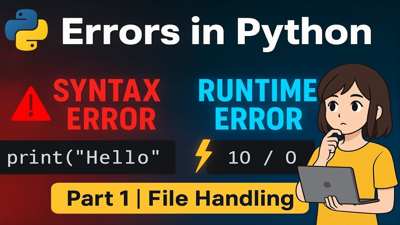 Python Errors Explained: Syntax vs Runtime (File Handling Part 1)