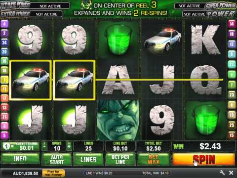 Incredible Hulk Slot Machine at Grand Reef Casino