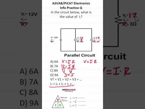 Total Current: ASVAB/PiCAT Electronics Information Practice Test Question #acetheasvab #grammarhero