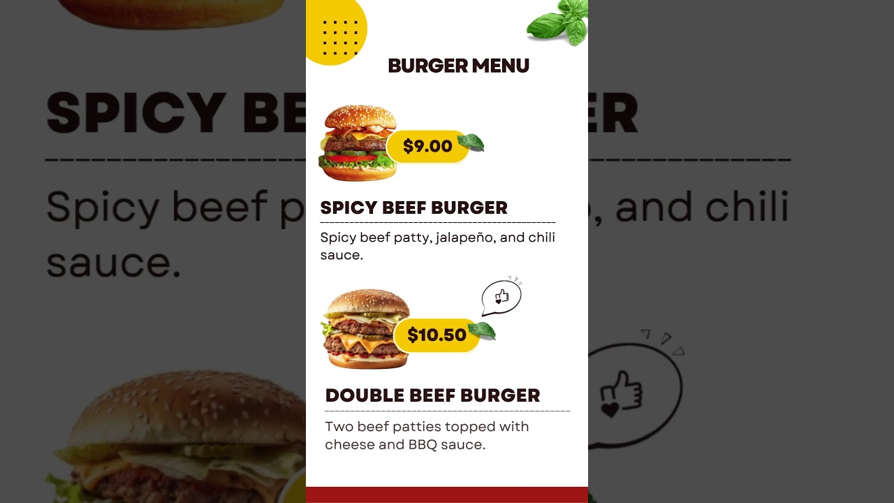 Epic Burger Menu Design Templates | Boost Your Restaurant's Appeal!#digitalsignage #digitalmenu
