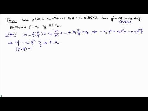 Raíces racionales de polinomios con coeficientes enteros | Blog de Alex ...