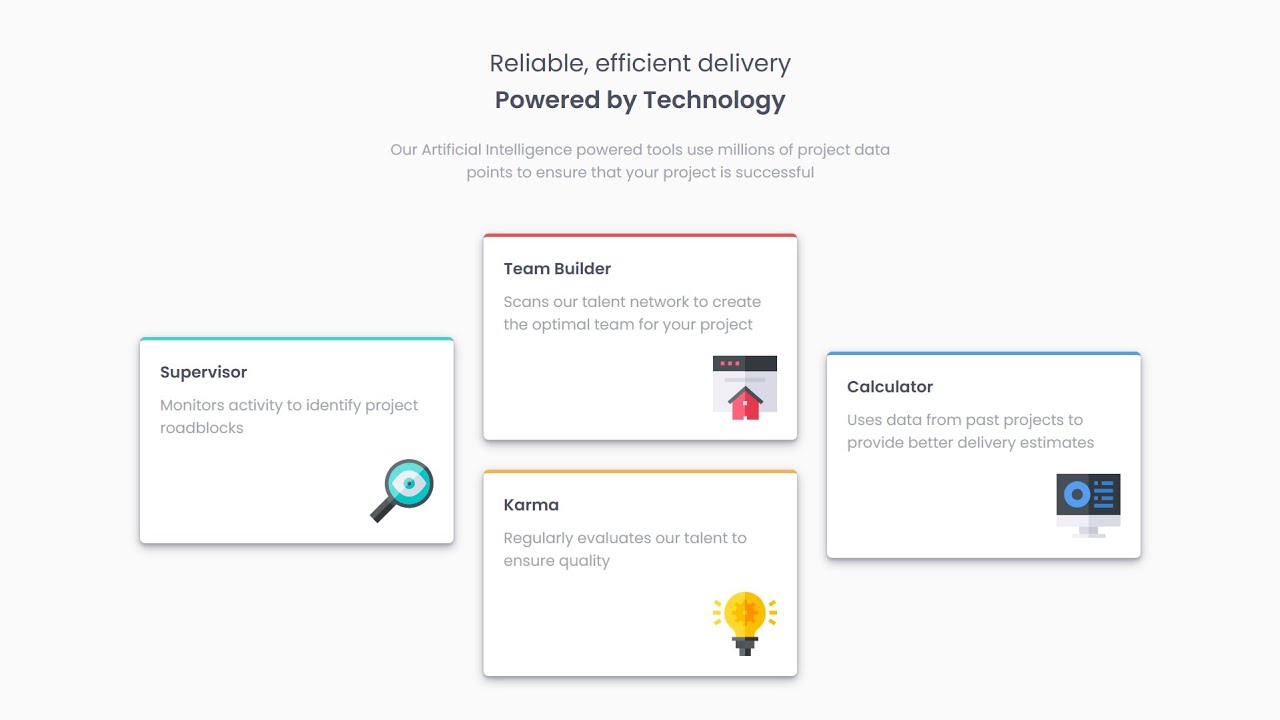 Four card feature section - HTML & CSS / Frontend Mentor Challenges
