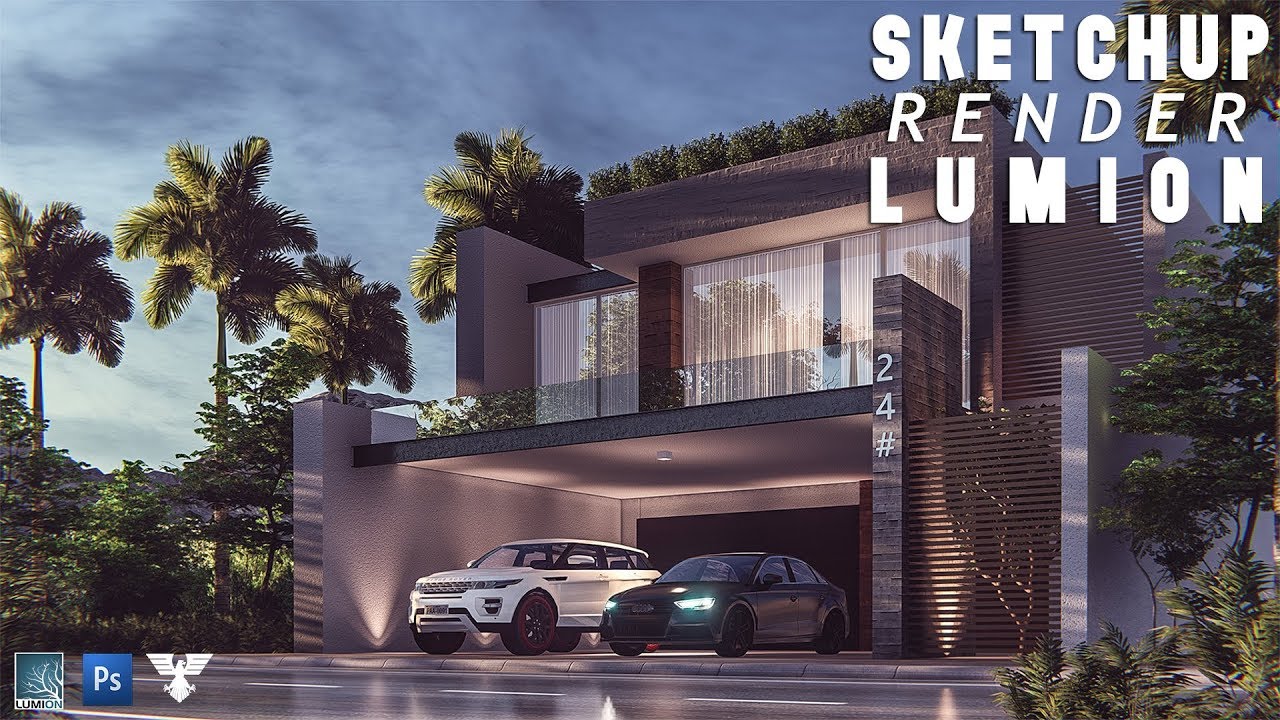 Lumion 6.5 Rendering Tutorial #52 - Best Modern House 2