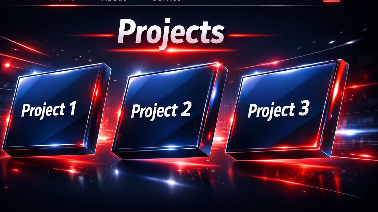 Build a Responsive Hamburger Menu + Rotating Project Boxes | HTML CSS JavaScript