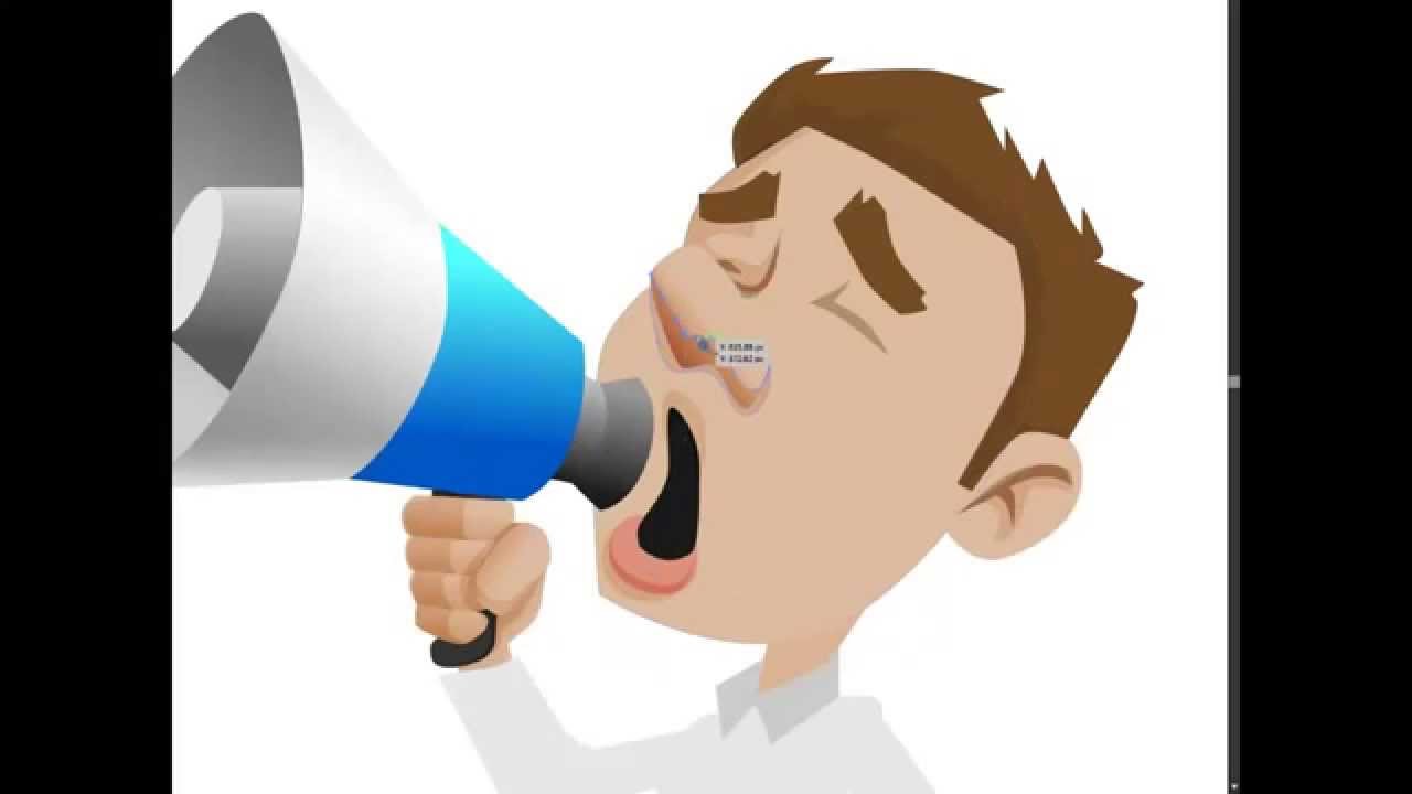Design Process for Vector Mascot | Man With A Megaphone