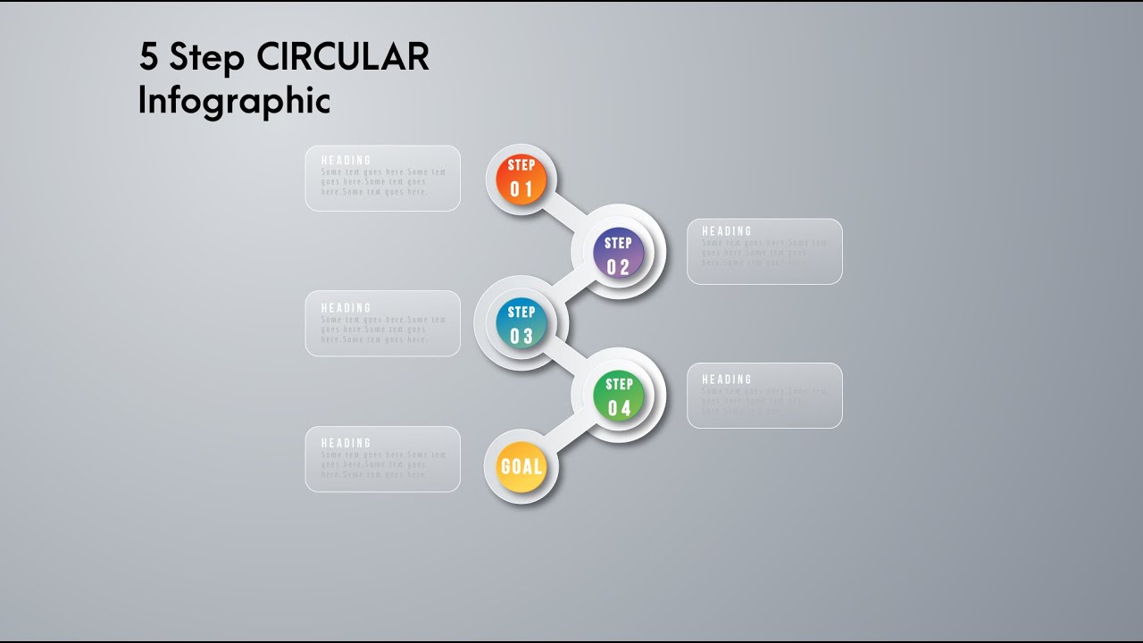 3.Adobe Illustrator Design - 5 Step Circular Infographic