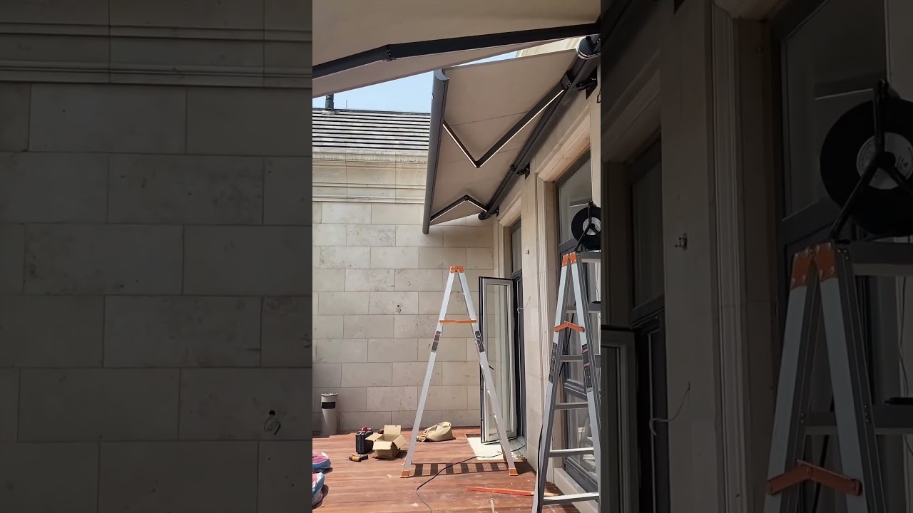 Retractable awning for outdoor balcony, exquisite and beautiful #shade #design #patio #awning