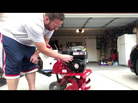 Troy bilt tiller starting up
