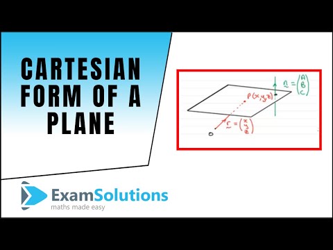 Cartesian form of a Plane : ExamSolutions Maths Revision