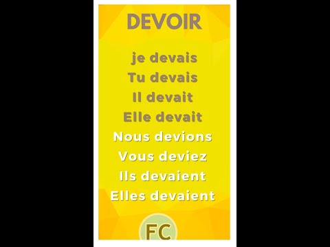 Devoir Imparfait conjugation to have to Imperfect Tense #shorts