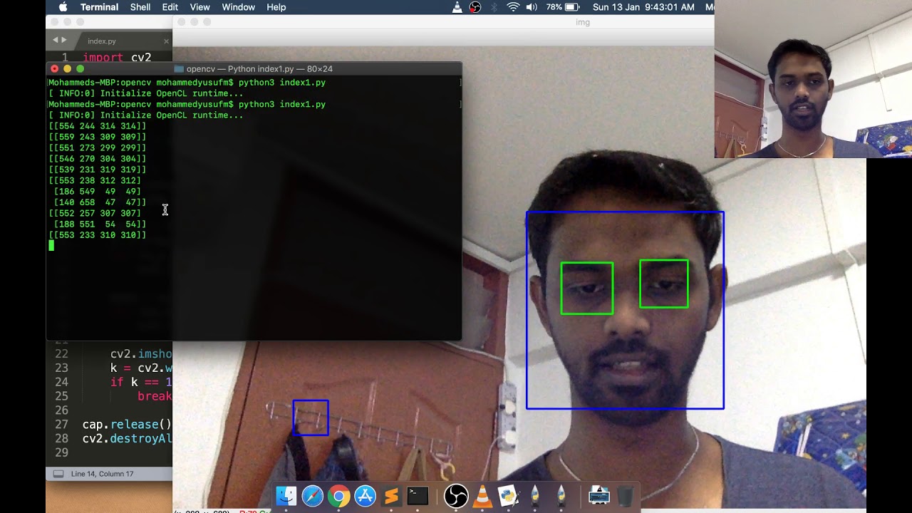 Face & Eye Recognition using Python CV2 | yusy4code