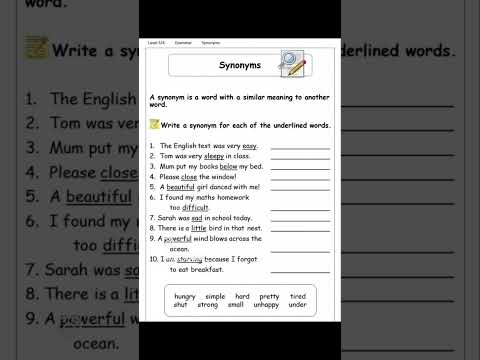 different types of synonyms worksheets for practice #everydaynewworksheets# subscribe to my channel