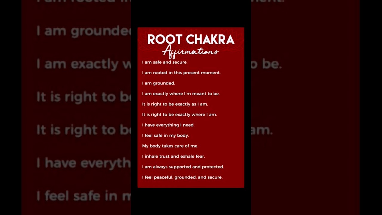 Root Chakra Affirmations | Positive energy #meditation #lawofattraction #chakras