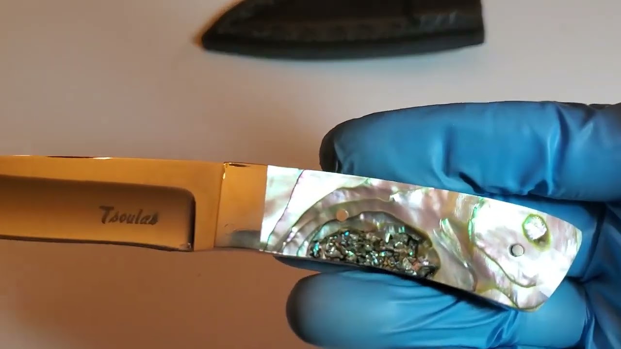 Tsoulas Custom Abalone Shell Handle Knife