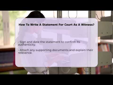 How To Write A Statement For Court As A Witness? - CountyOffice.org