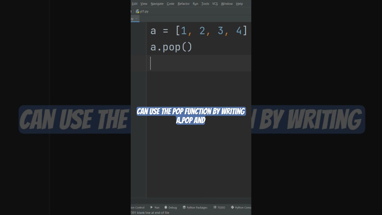 python code for removing last element of list #pythonforbeginners #pythontutorial