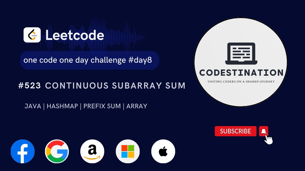 LeetCode: 523. Continuous Subarray Sum | JAVA | HashMap | Prefix Sum | Live Coding With Explanation