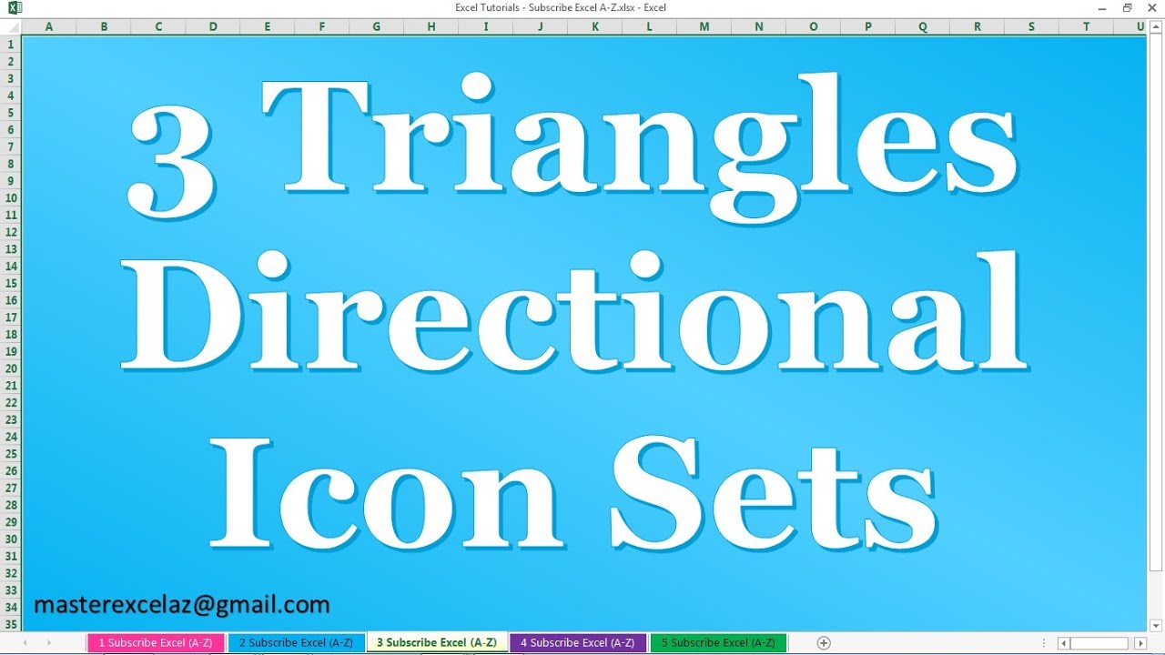 Create 3 Triangles Directional Icon Sets using Conditional formatting in Excel 2016