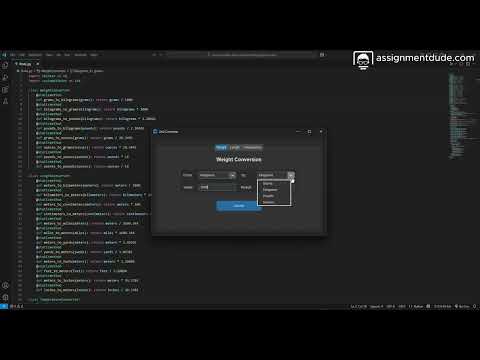 Python Unit Converter Demo | Python Homework Help - AssignmentDude.com