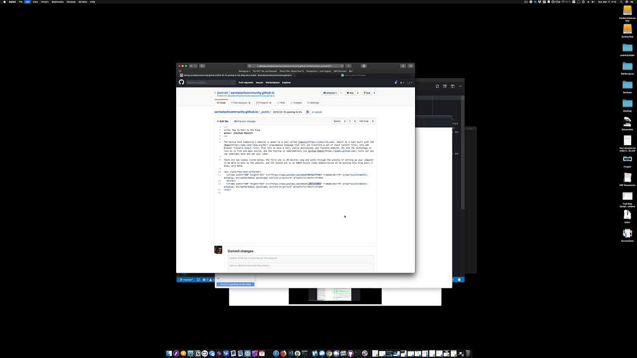 Quick editing within Github