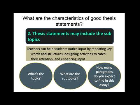 English Writing - Thesis statements and outlines
