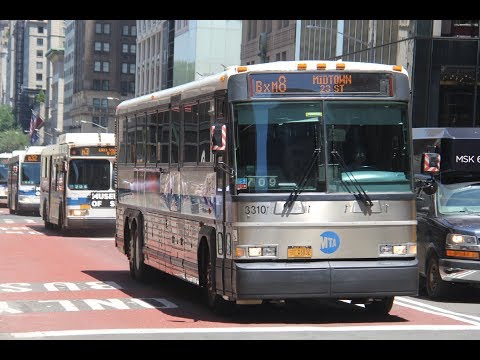 D4500CL BxM3 & BxM8, Orion VII NG HLF Q32, & X3-45 X28 at 5th Avenue and 51st Street