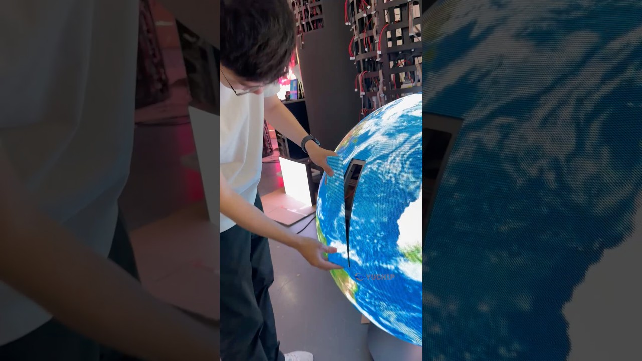 A Perfect LED Sphere? No Gaps at All! #yuchip #ledscreen #sphere #leddisplay #flexibleleddisplay