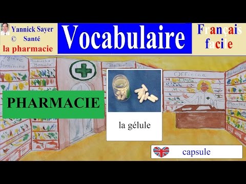 Vocabulaire français en image dans une pharmacie