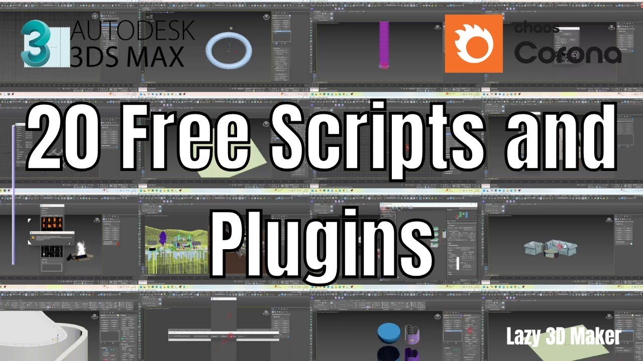 20 Free Scripts and Plugins for 3ds Max. #3dsmax #3d #script #lazy3dmaker