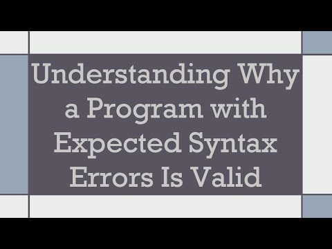 Understanding Why a Program with Expected Syntax Errors Is Valid