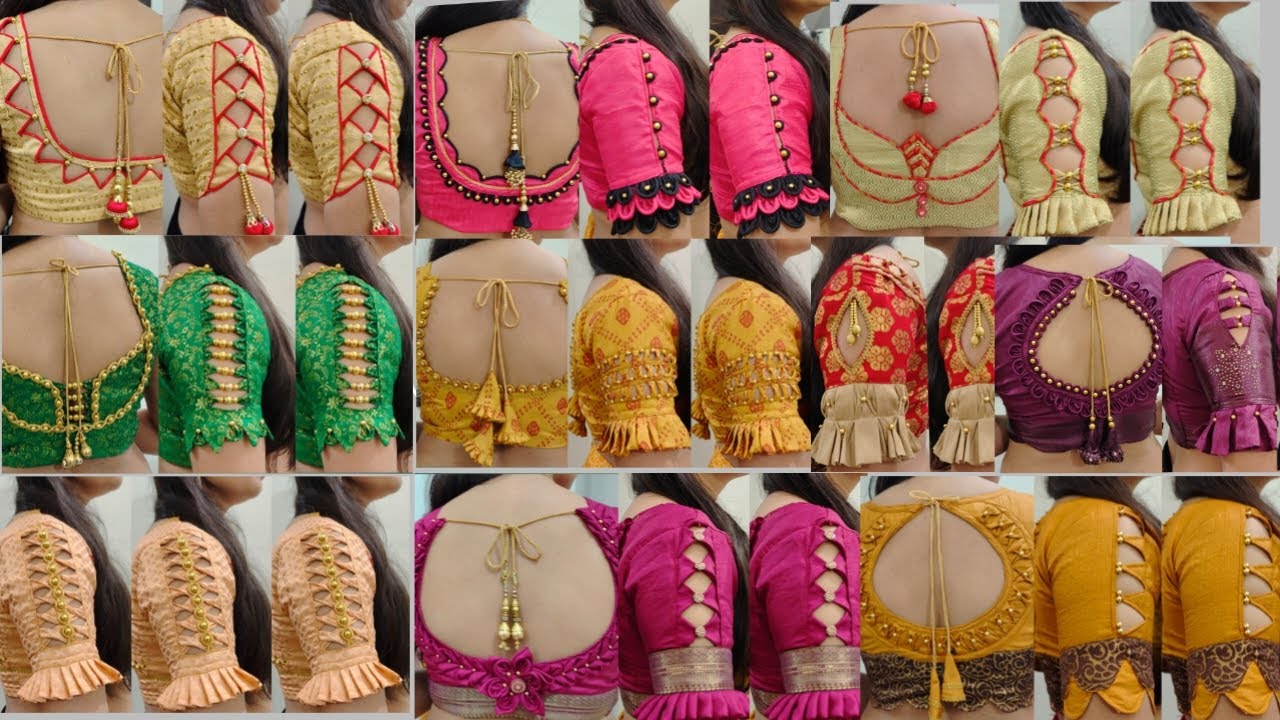 Latest Blouse designs collection with sleeves - Blouse back neck ...
