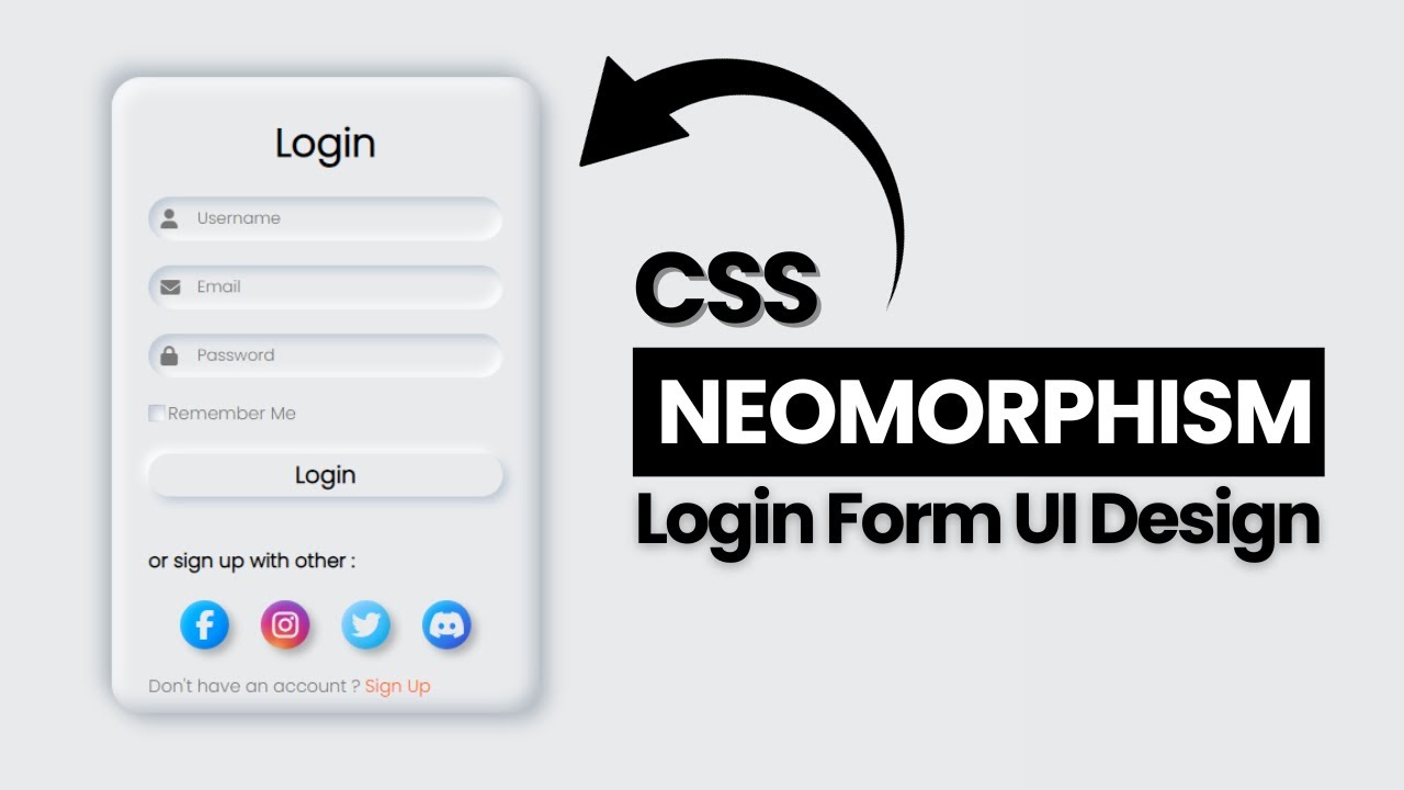 Neumorphism Login Form UI Design using HTML & CSS #neumorphism #loginform