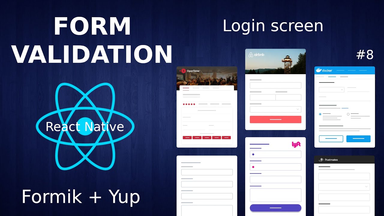 REACT NATIVE Tutorial #8 - Login screen #1 - Form validation with Formik and Yup