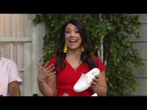 Koolaburra Studded Canvas Slip-On Mules – Darcee on QVC | Jody Finney