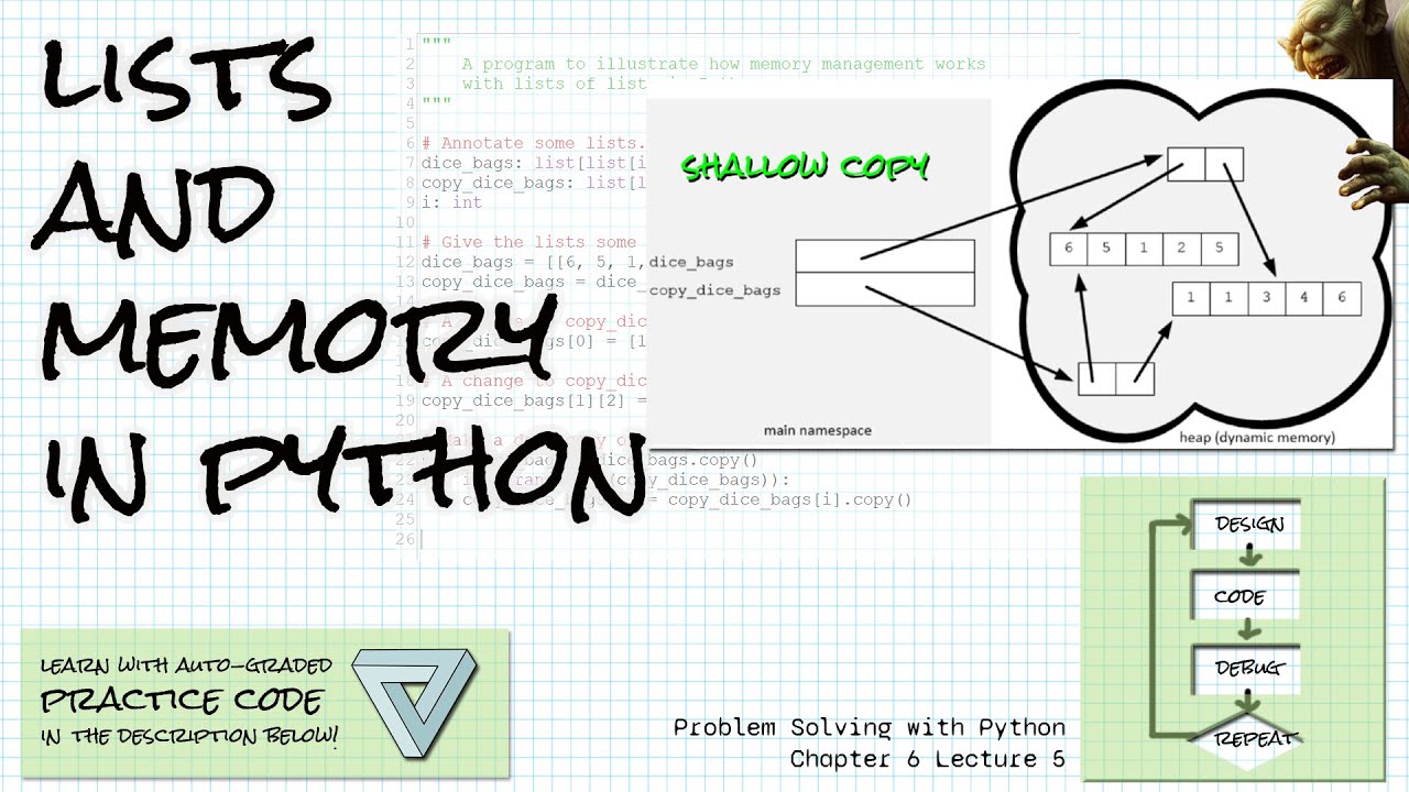Lists and memory in Python Problem Solving w/Python Ch 6 Lecture 5