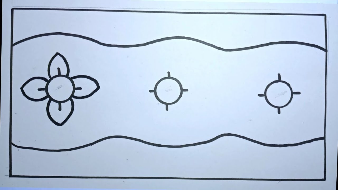 Cara mudah menggambar batik bunga sederhana