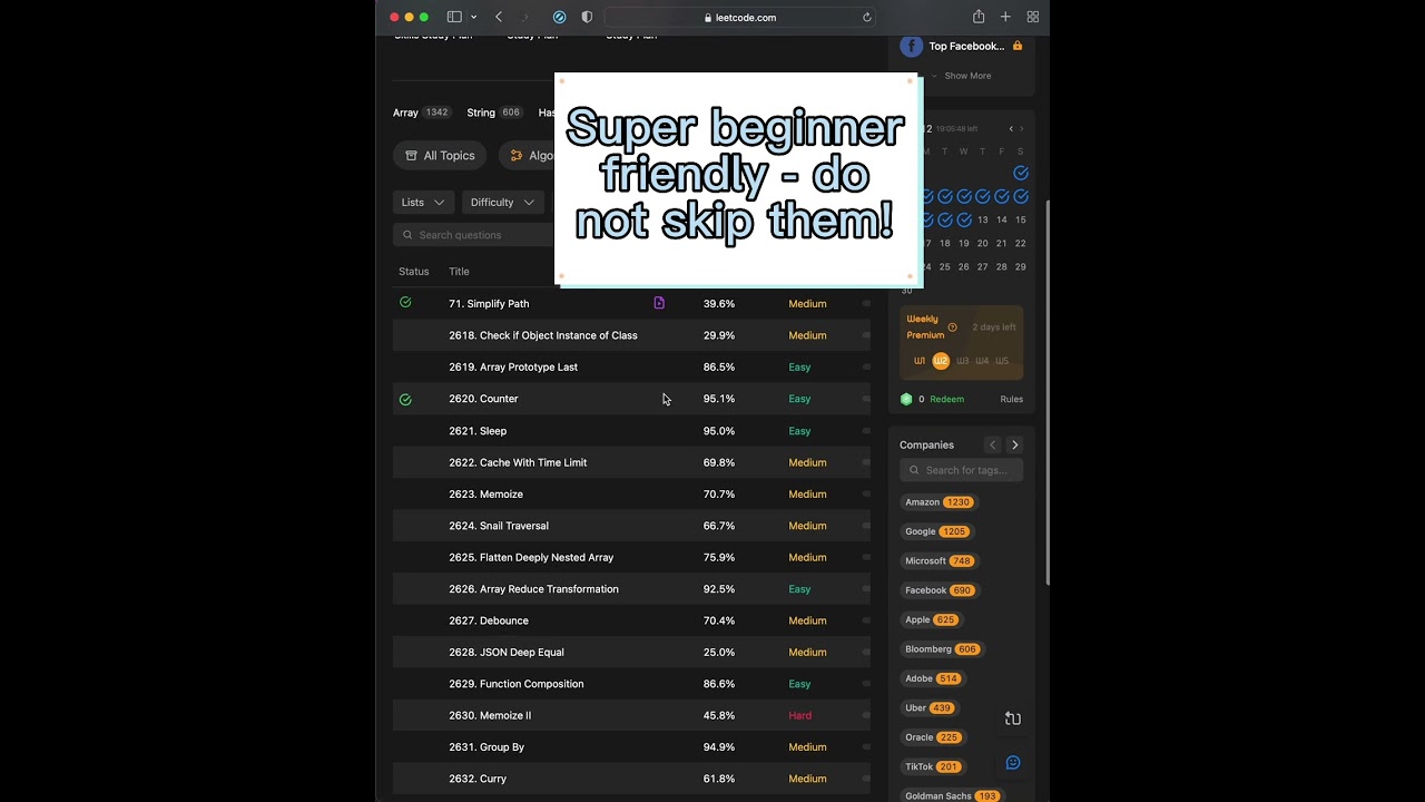 Leetcode Launches Front End JavaScript Interview Questions!