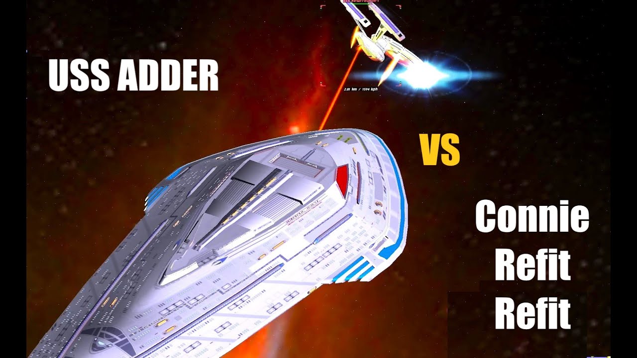 4K Connie Refit Refit VS USS Adder - Star Trek Ship Battles - Bridge Commander