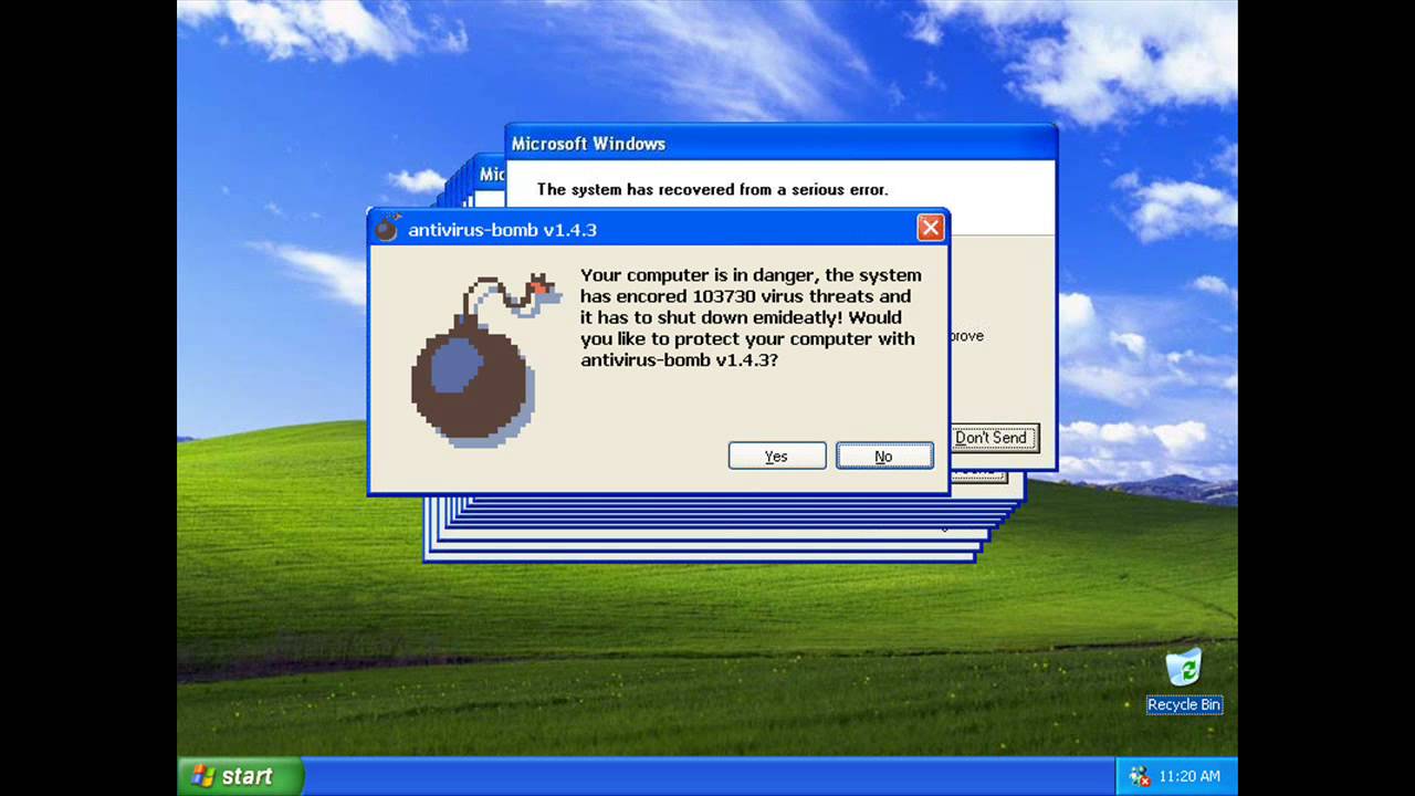 WINDOWS XP FUNNY CRASH (FANMADE)