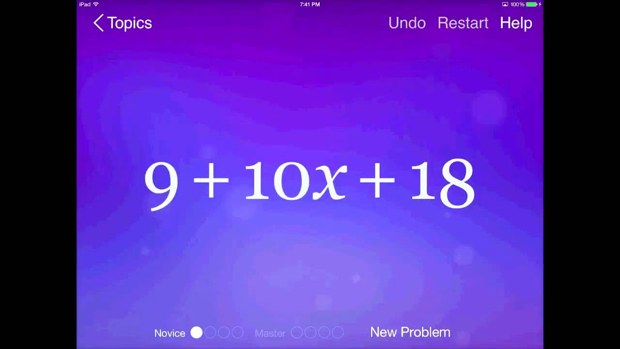 Algebra Touch App Demonstration