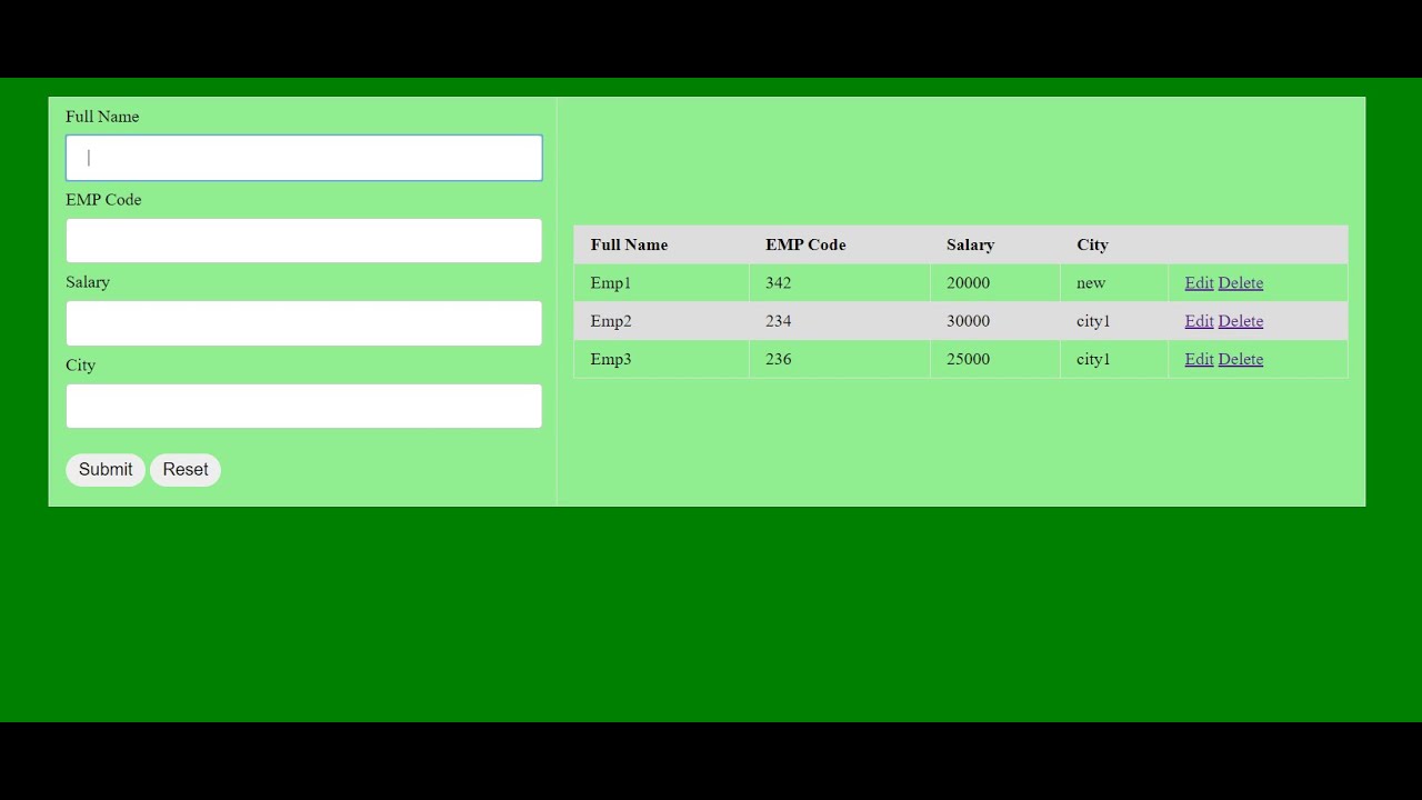 CRUD Operation In JavaScript With Source Code | Source Code & Projects