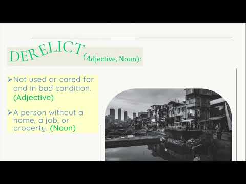 DERELICT | Dictionary| Thesaurus| Vocabulary| Synonyms|Word| Meaning| English| Language|