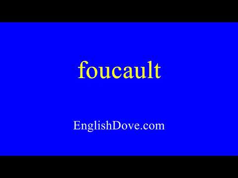 How to pronounce foucault in American English