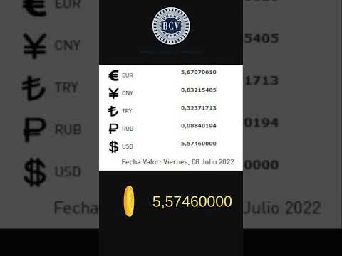 Precio Dolar BCV 08 Julio 2022