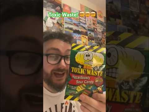 We try some #ToxicWaste hazardously sour #candy! #sweets #candyreview #foodshorts #foodreview