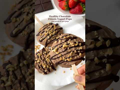 Healthy Chocolate Popsicles😍 20g protein! #healthydessert #easyrecipes #healthyrecipes