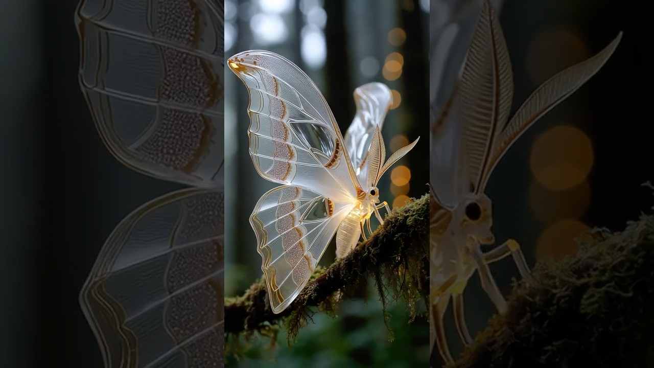STOP Scrolling! This Moth Redefines What Beauty in Nature Looks Like 🦋 #shortsfeed #crystalmoth