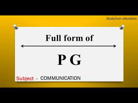 PG ka full form | Full form of in English | Subject - COMMUNICATION