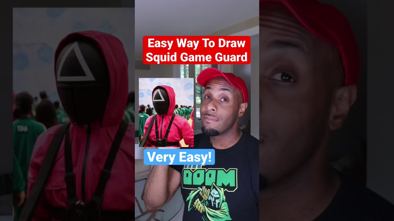 How To Draw Squid Game Guard #shorts #art #squidgame